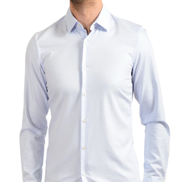 Hugo Boss | Shirts | Hugo Boss Mens Isko Blue Polka Dot Slim Fit Long ...